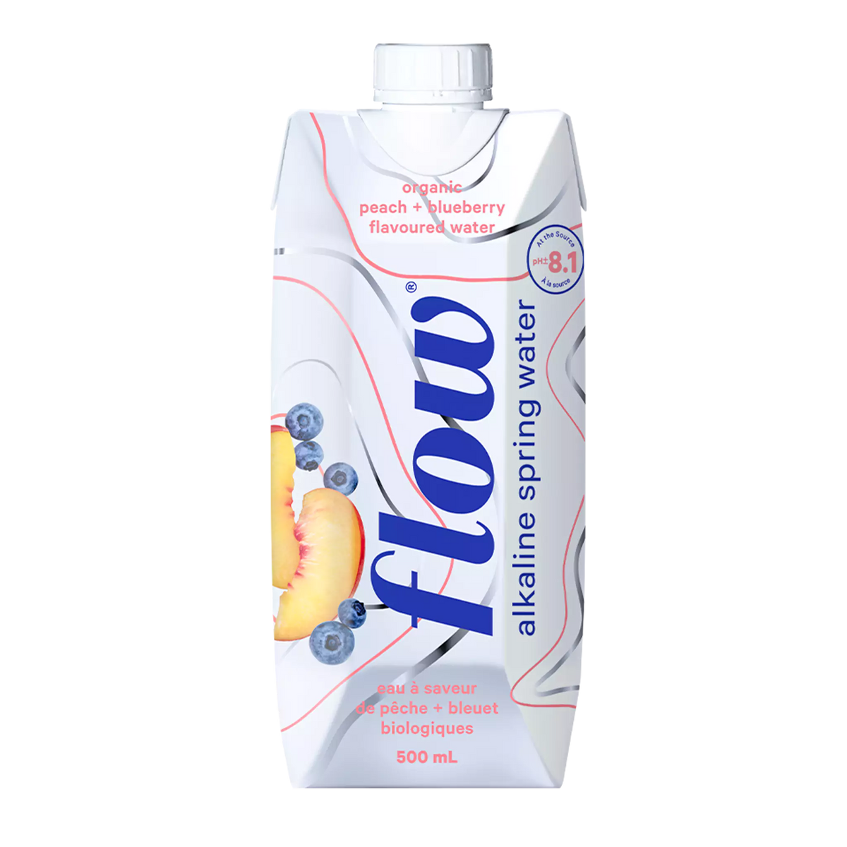 Flow Water Organic Peach + Blueberry - 12x500ml – KegAcces.ca
