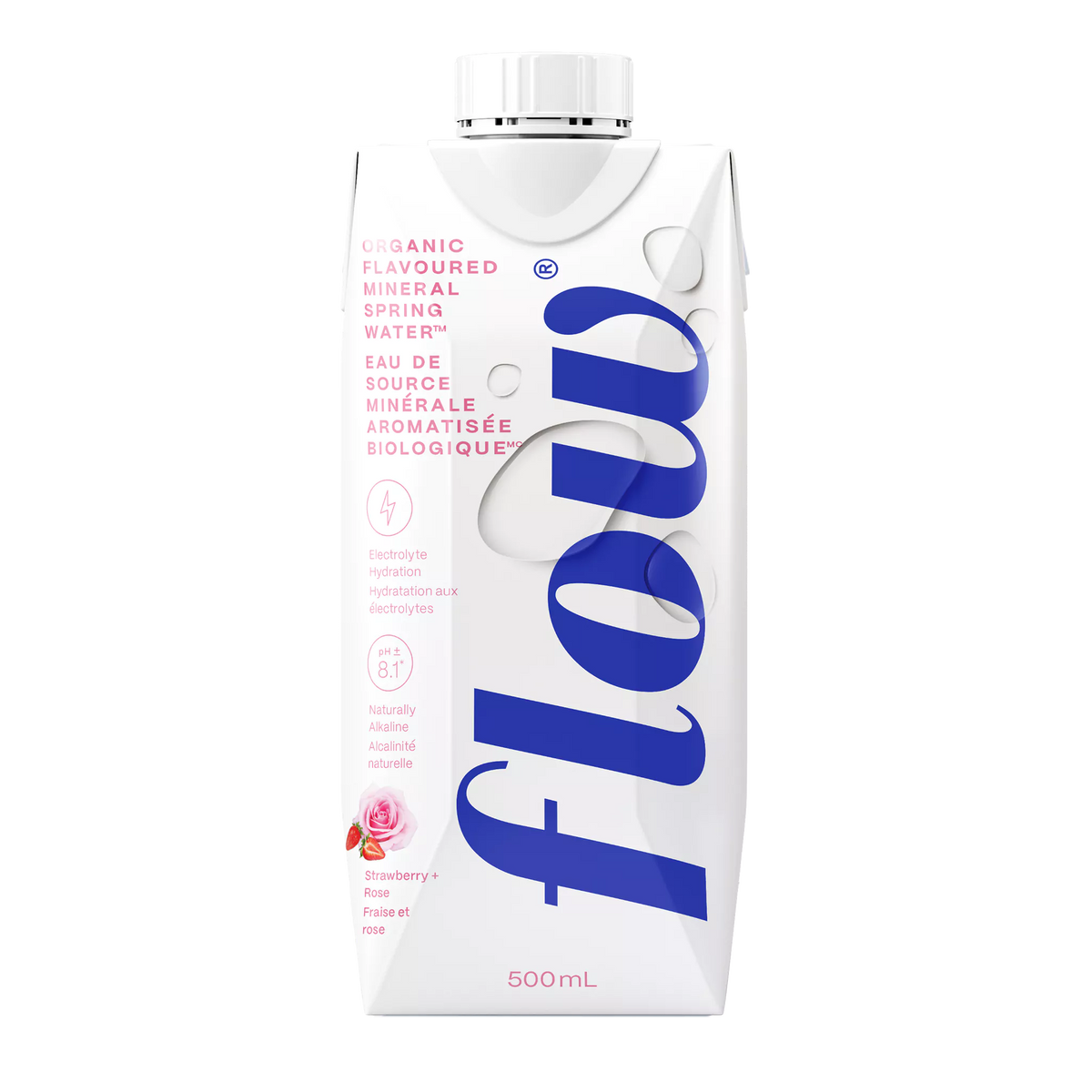 Flow Water Organic Strawberry + Rose - 12x500ml – KegAcces.ca